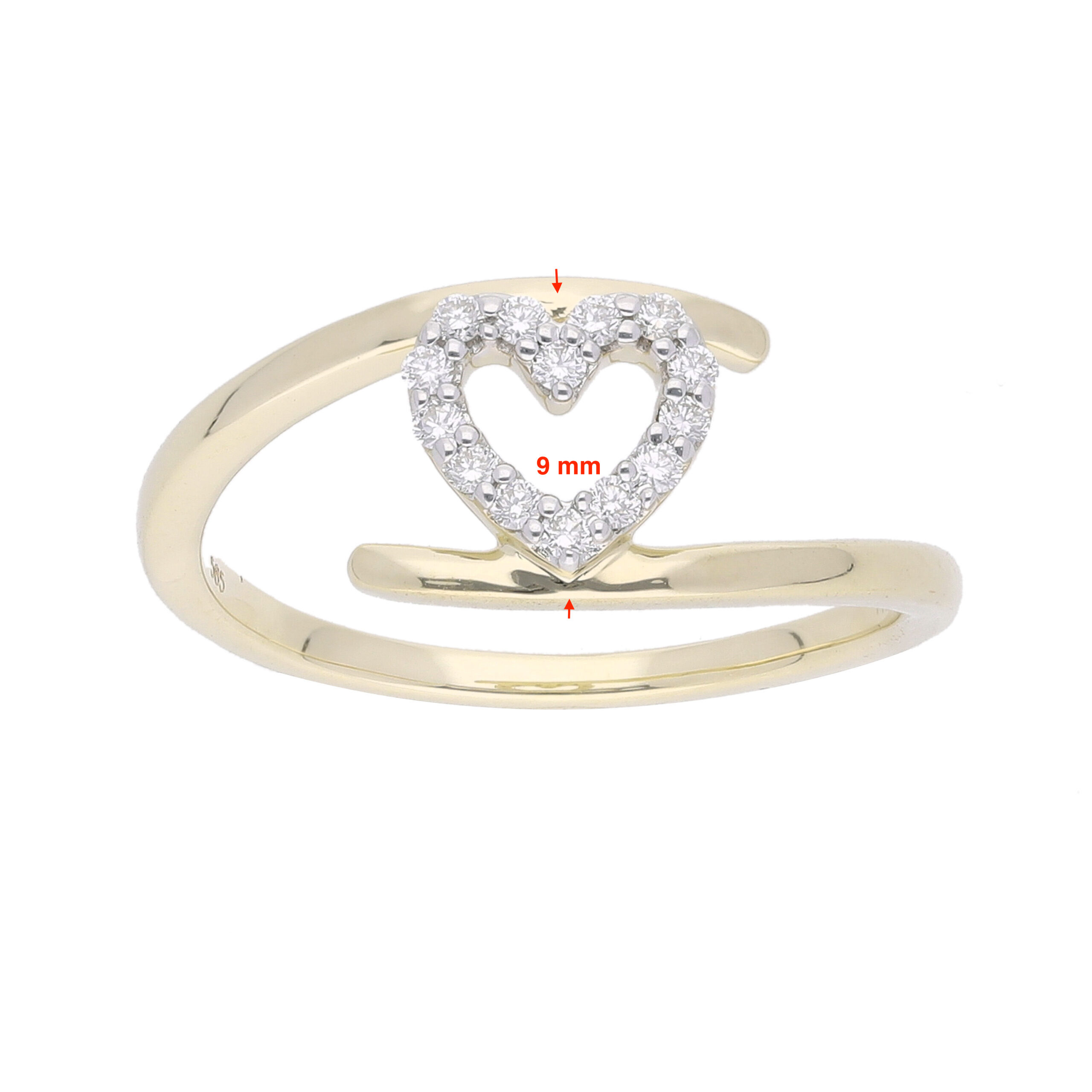 Hjertering fra "My love serien" med 0.11 ct hvide diamanter i 14 kt ...